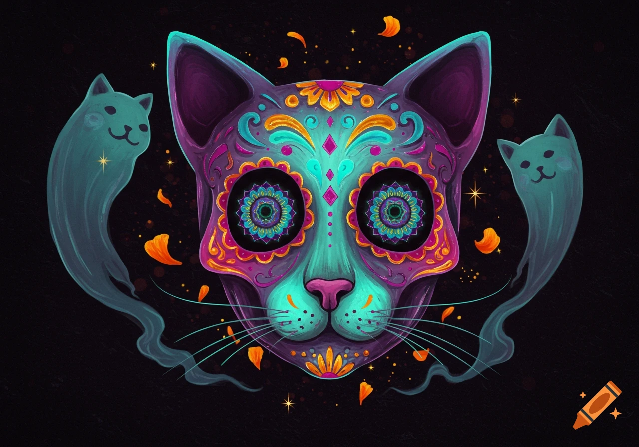 A pink, glowing-eyed, freaky bunny with long, curly ears in a dark ...