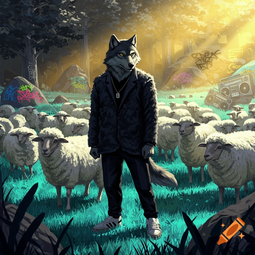 Cubism+wolf created on Craiyon