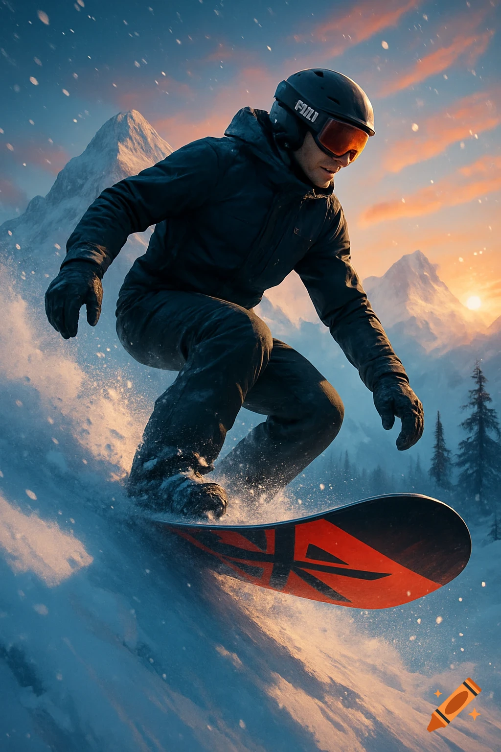 Snowboarding+full+suit created on Craiyon
