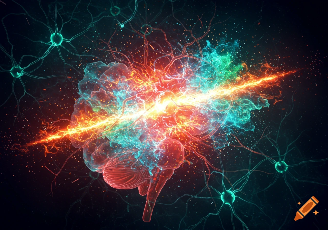Vibrant abstract image of interconnected glowing neurons and data ...