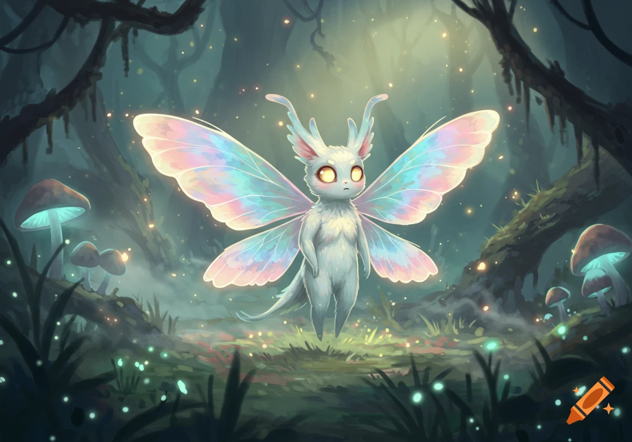 A vibrant illustration of a blue-haired fairy with a leaf dress and ...