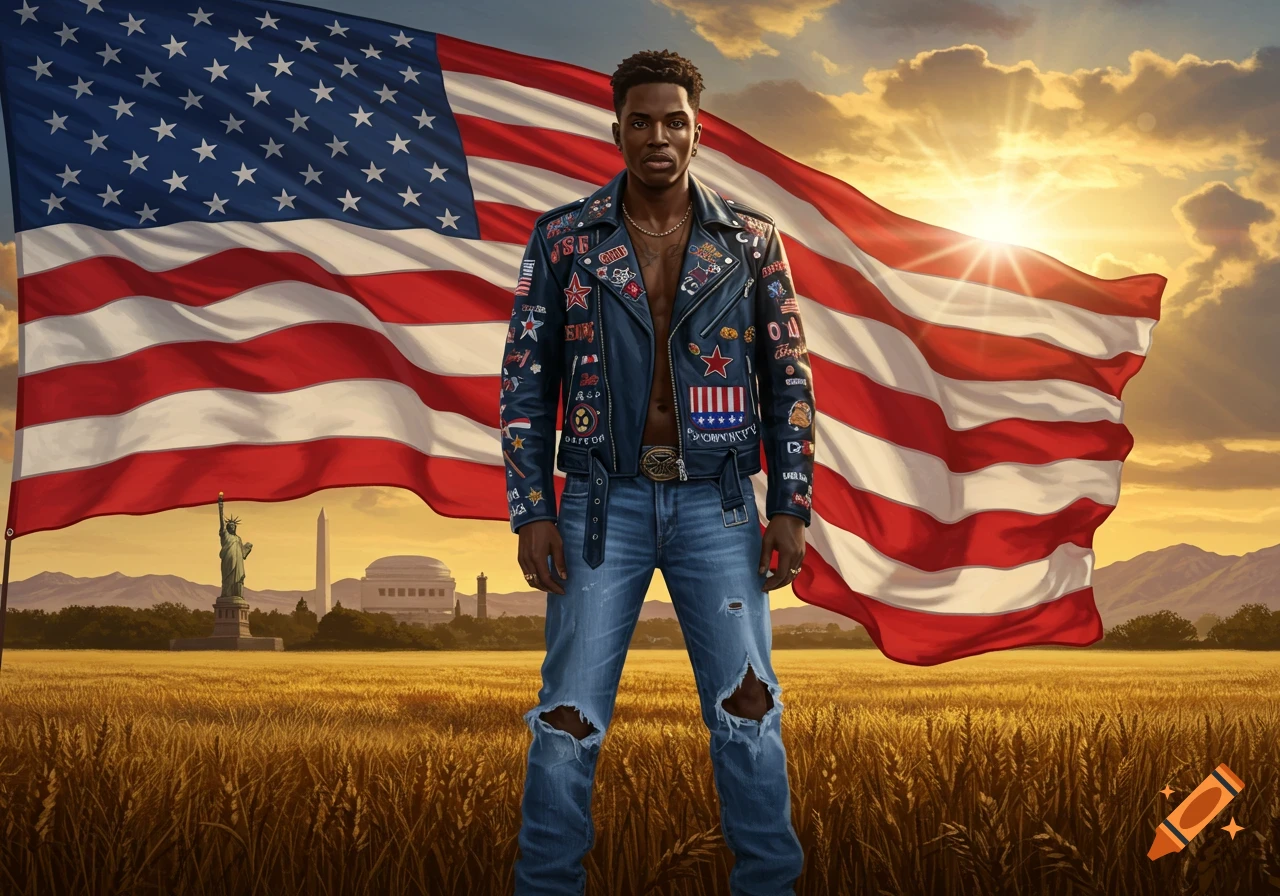 Cartoonish+usa+flag created on Craiyon