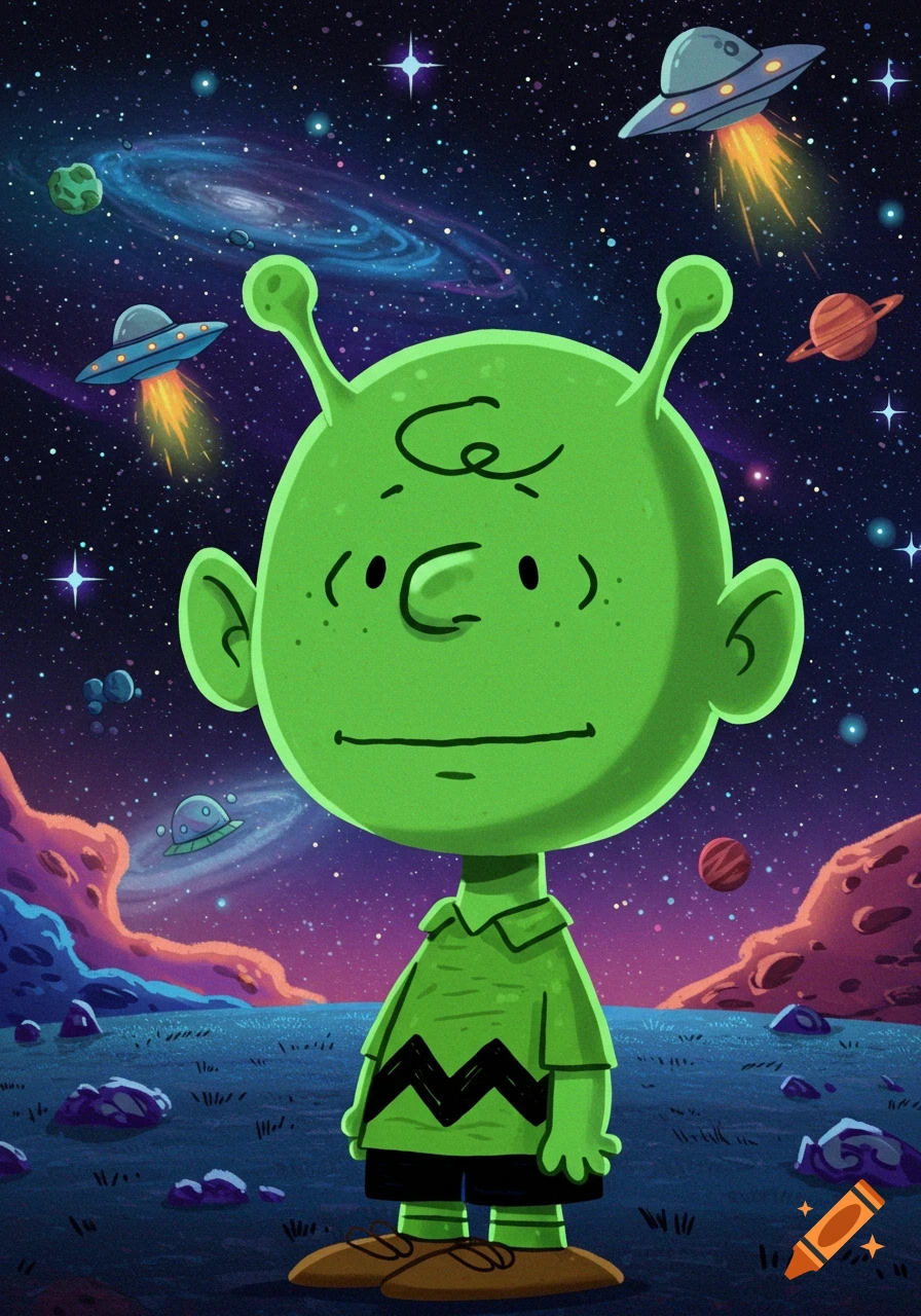 Alien+cartoon created on Craiyon