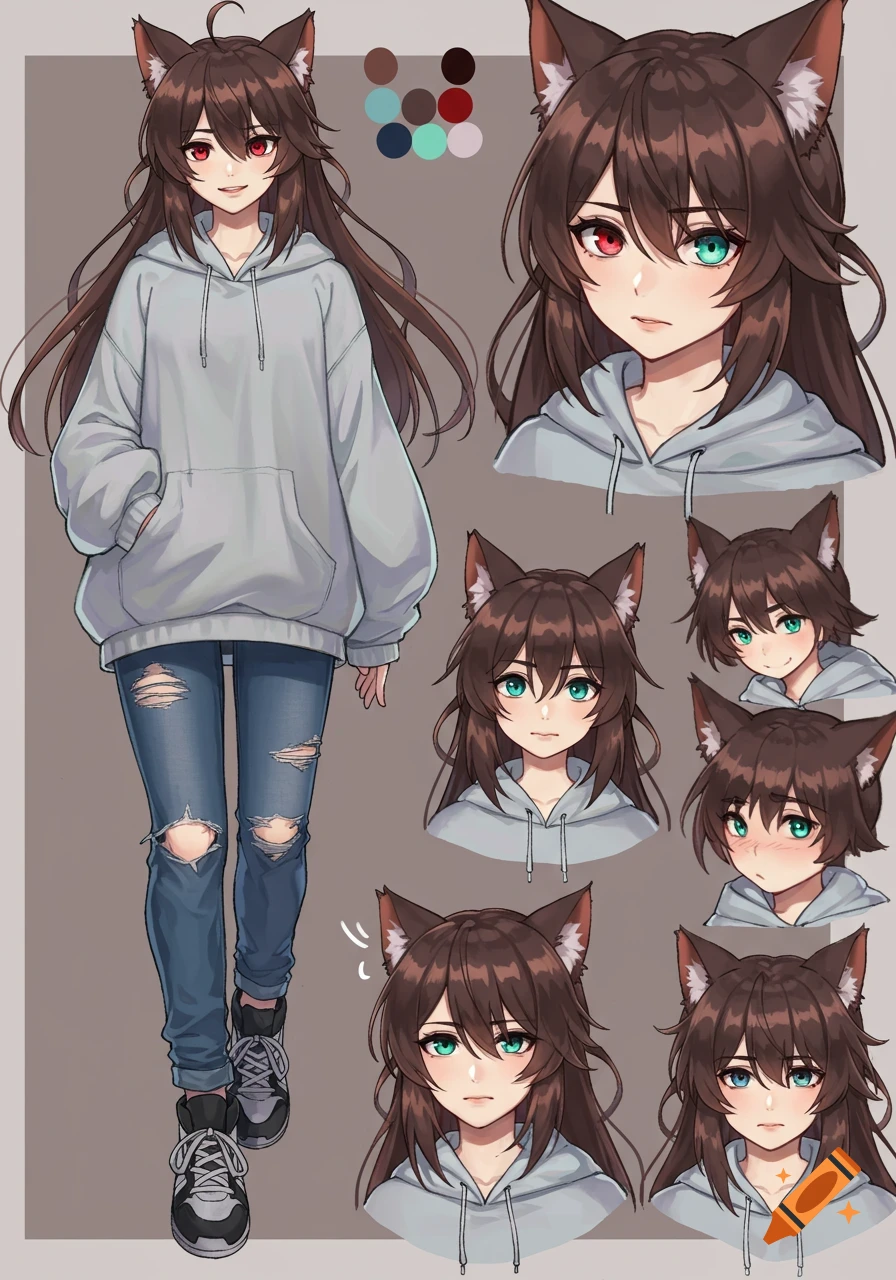 Vtuber in a golden doodle onesie with dog ears on Craiyon