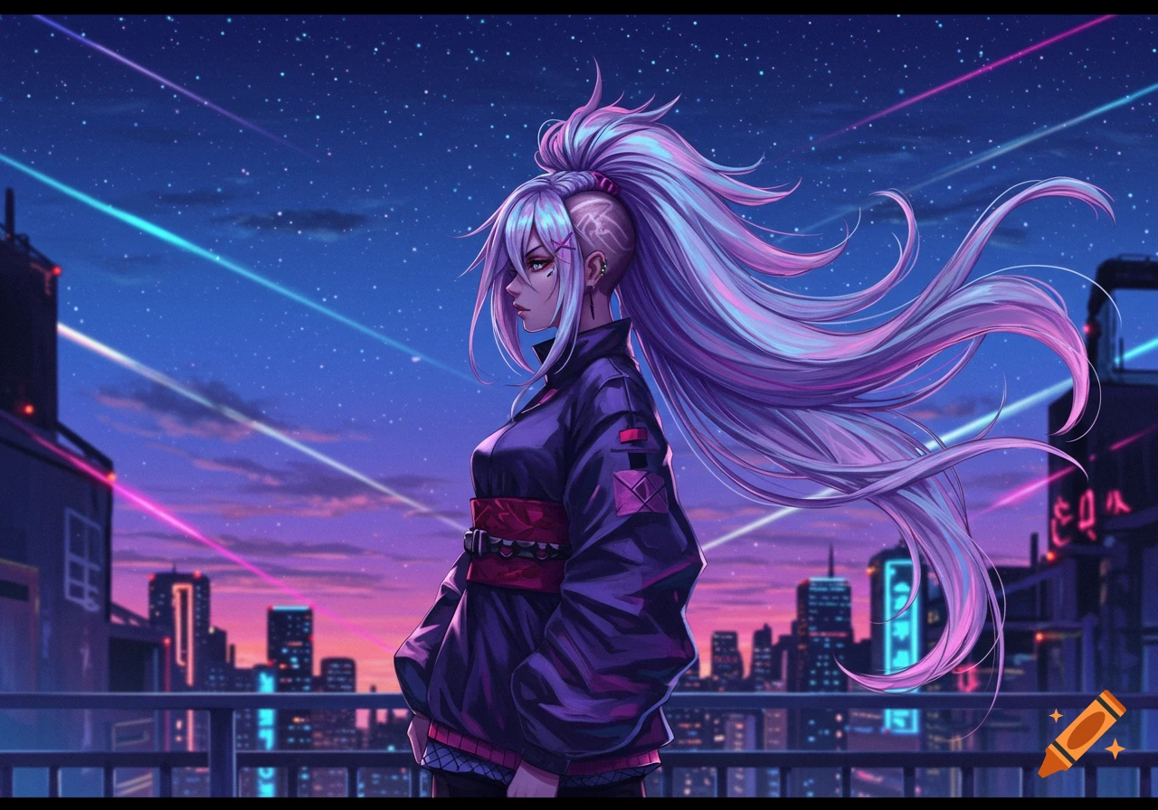 Cyberpunk+edgerunners+anime+girl created on Craiyon