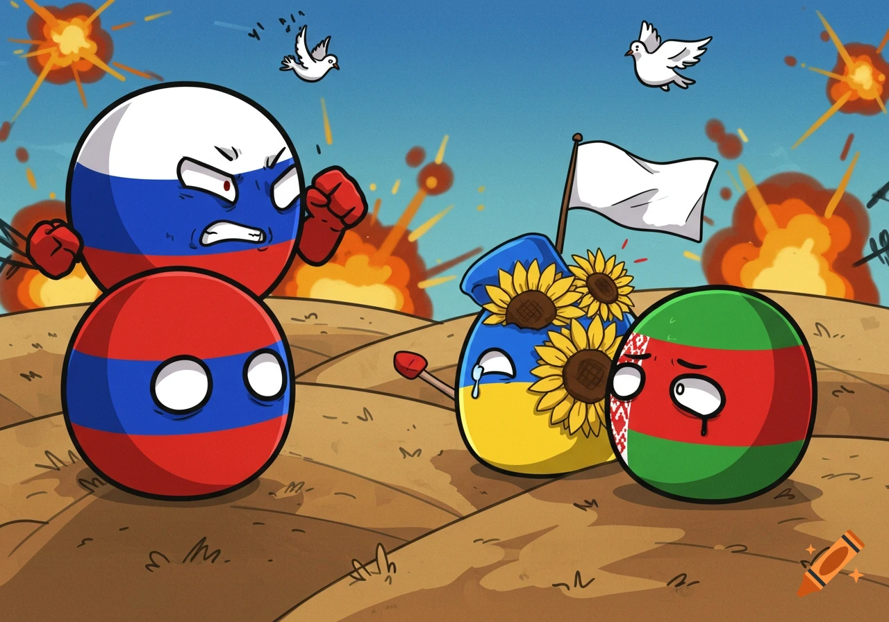 Cartoon country balls representing Ohio, Texas, California, Malaysia ...