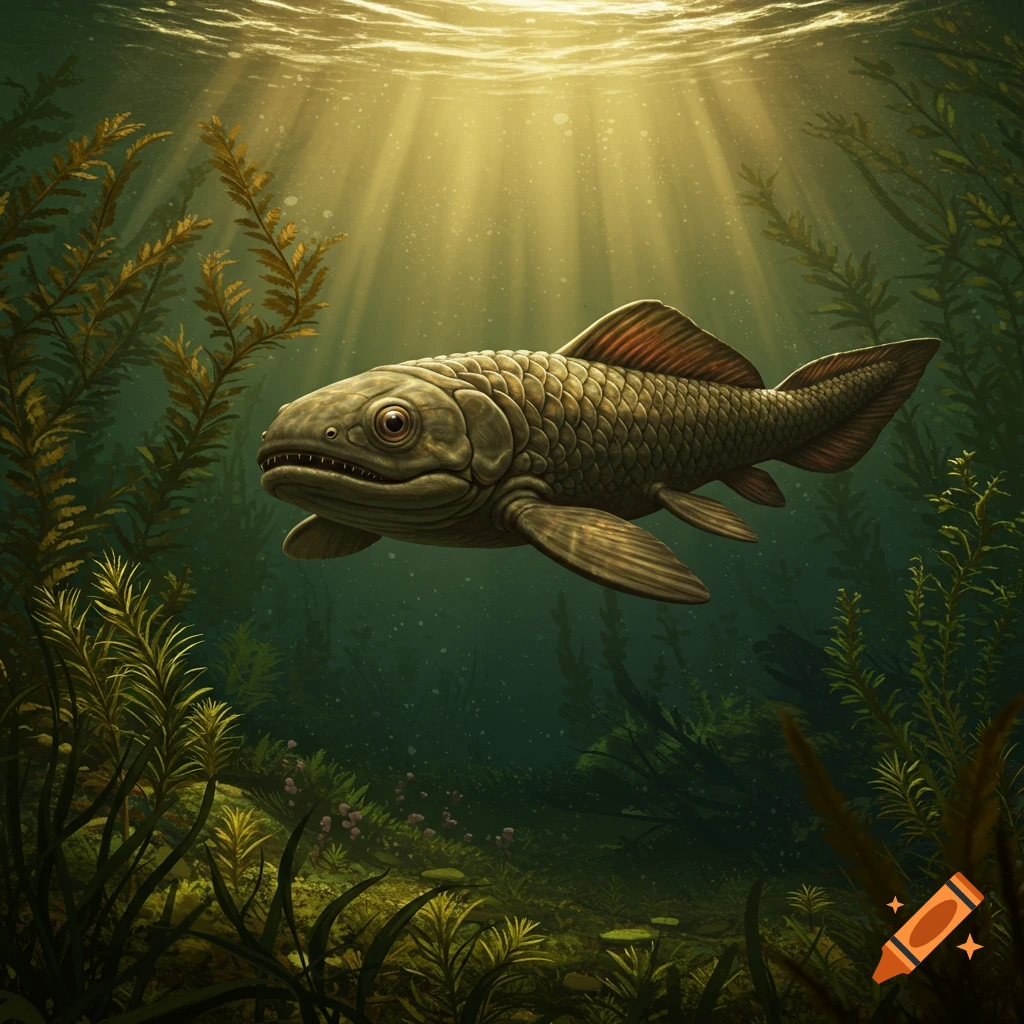 Solitary sardine on a blue table on Craiyon