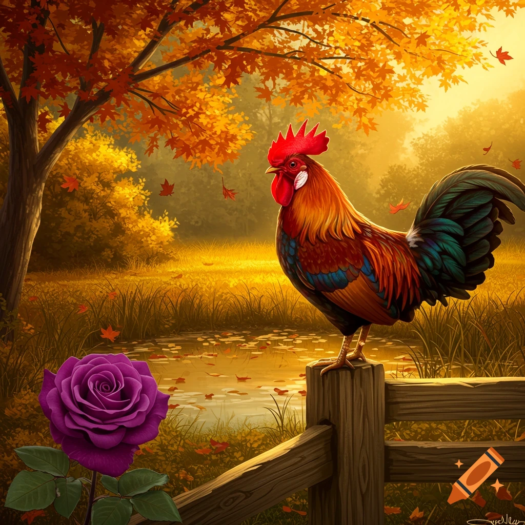 A cartoon turkey perches precariously on a brick chimney of a house ...