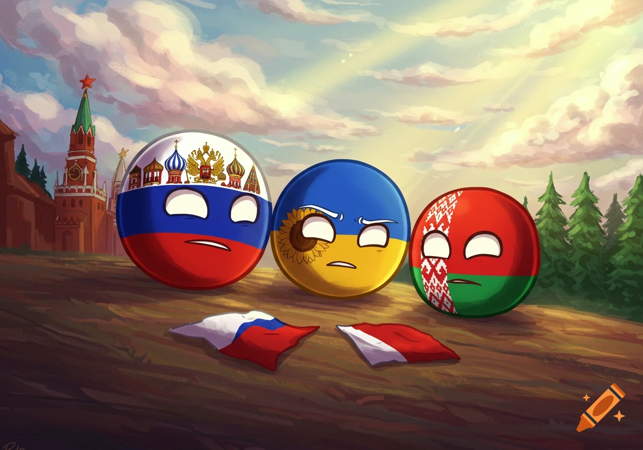 Cartoon USA and Texas countryballs eating tamales under a banner that ...