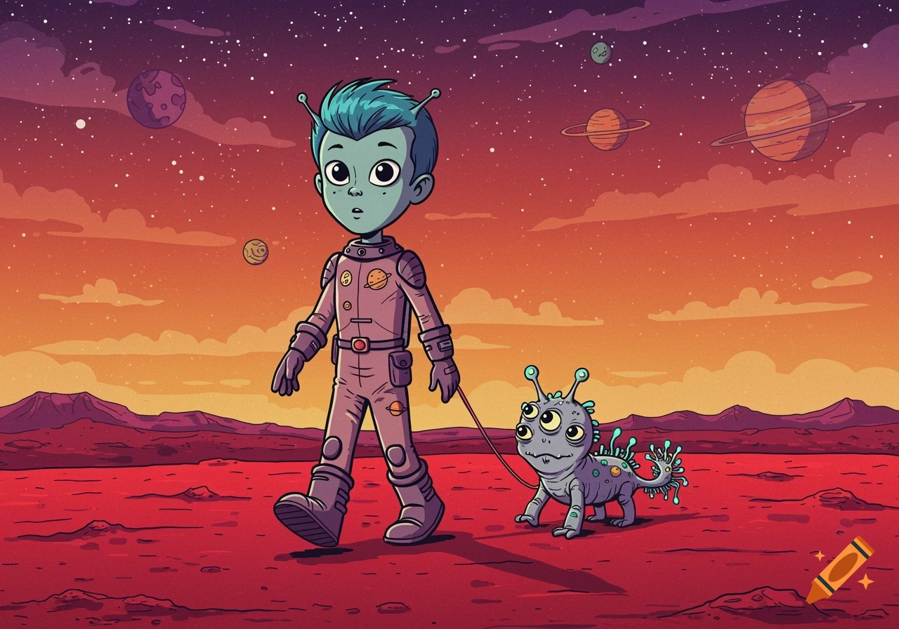 Alien+cartoon created on Craiyon