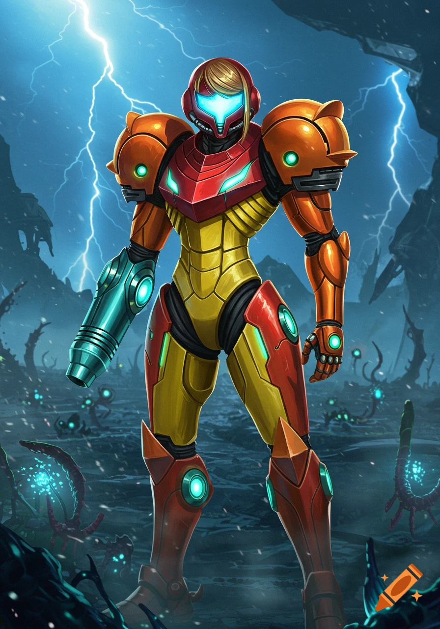 Zero Suit Samus Aran swims gracefully underwater in an orange swimsuit ...