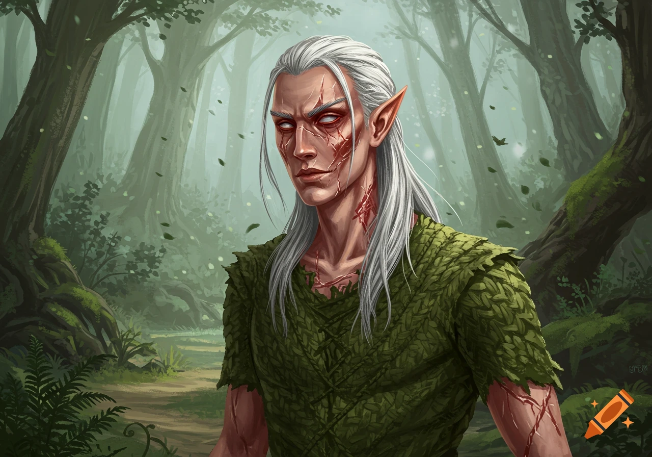 Blond-haired anime male explorer in a brown cloak and adventuring gear ...