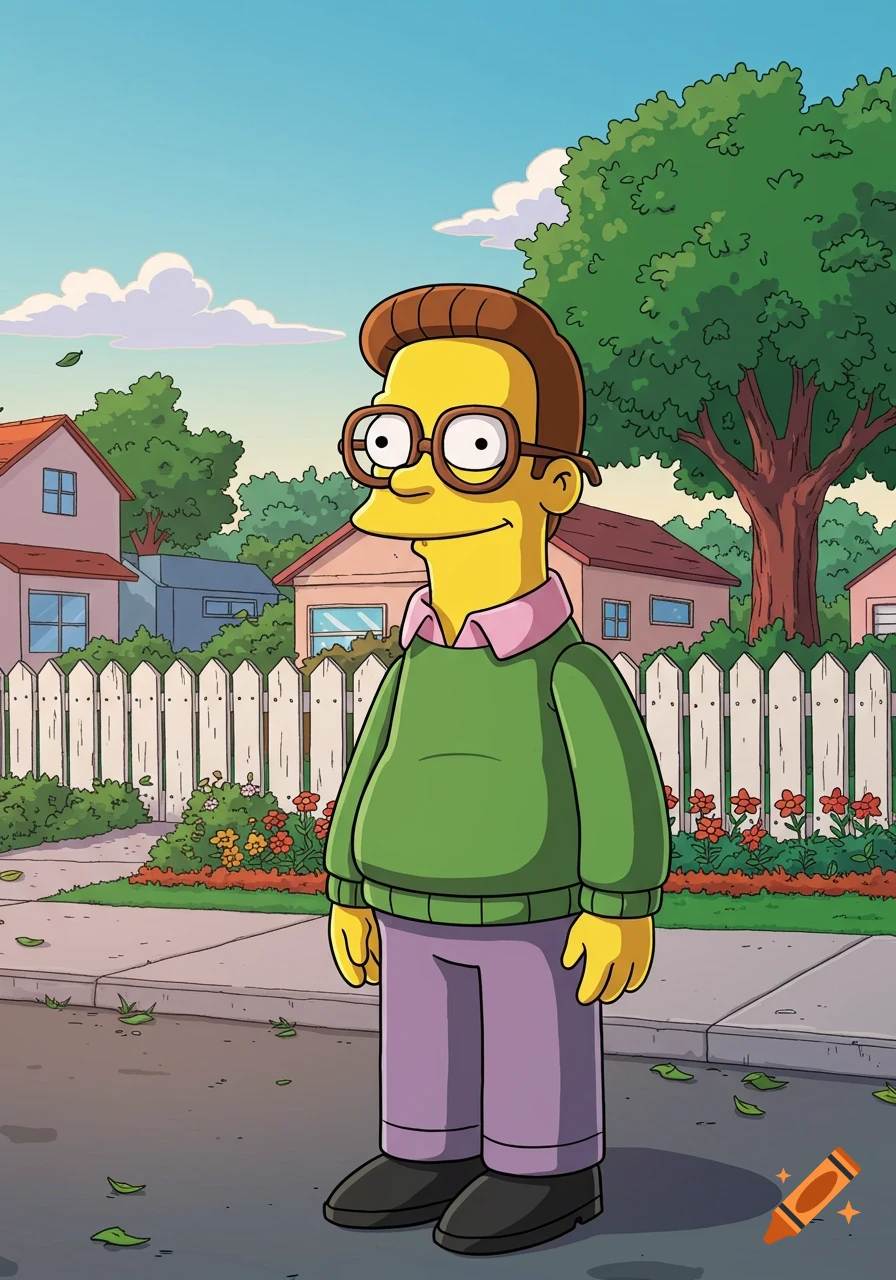 Lisa Simpson drives a yellow car, with a rope tied to a tree, in a ...