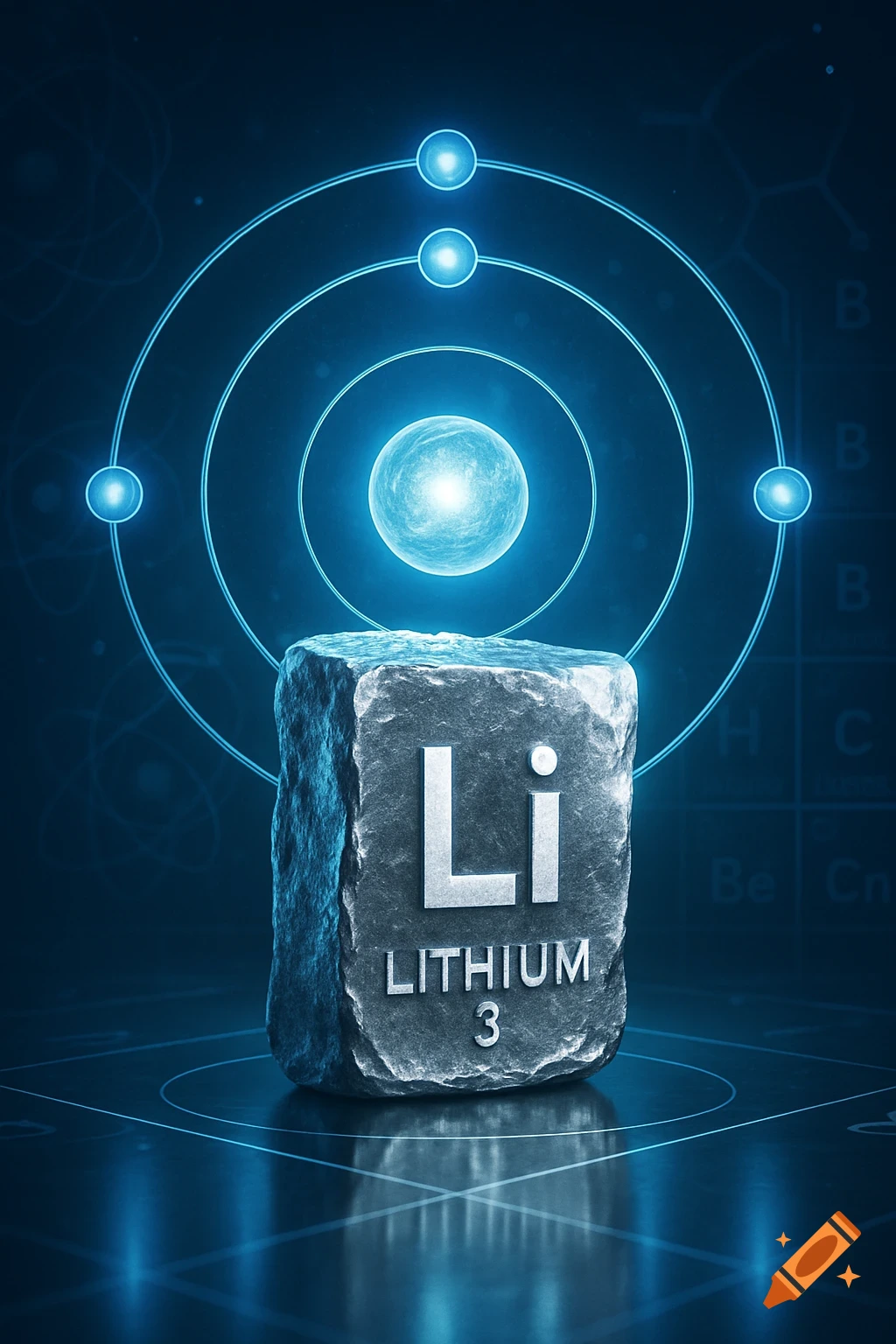 Dark metallic logo for Nuclear Materials Laboratory with a glowing ...