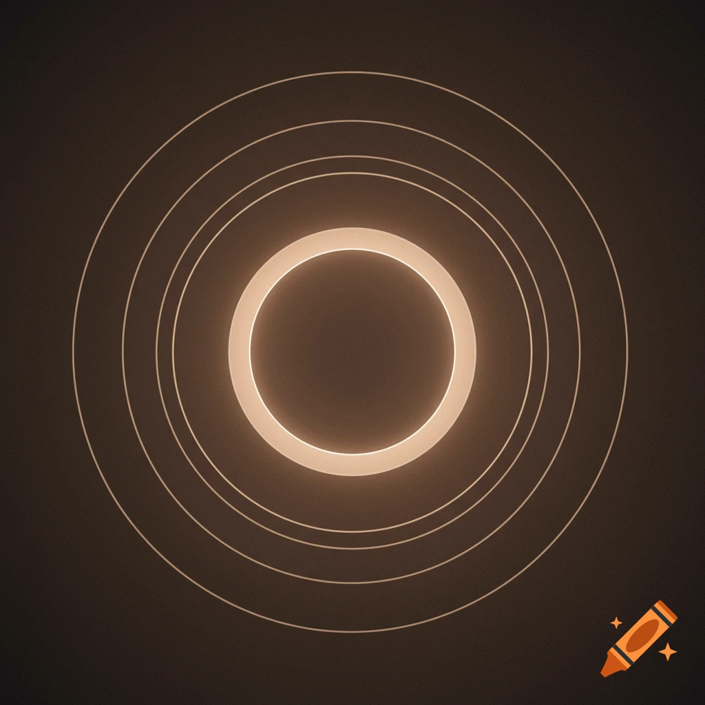 A top-down minimalist flat lay features a soft, circular black shadow ...