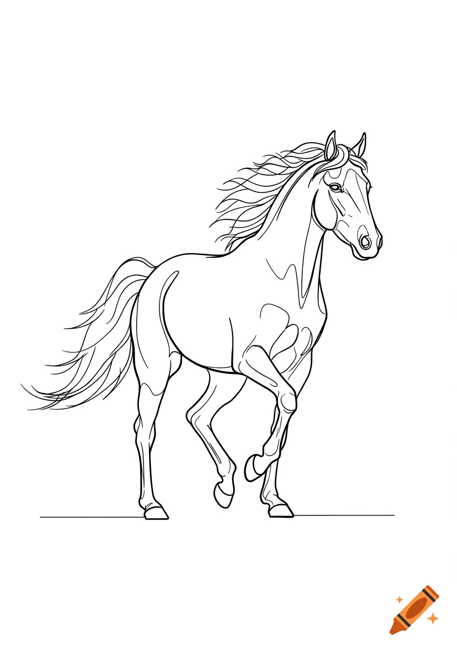 Black and white line art illustration of an Appaloosa horse with spots ...