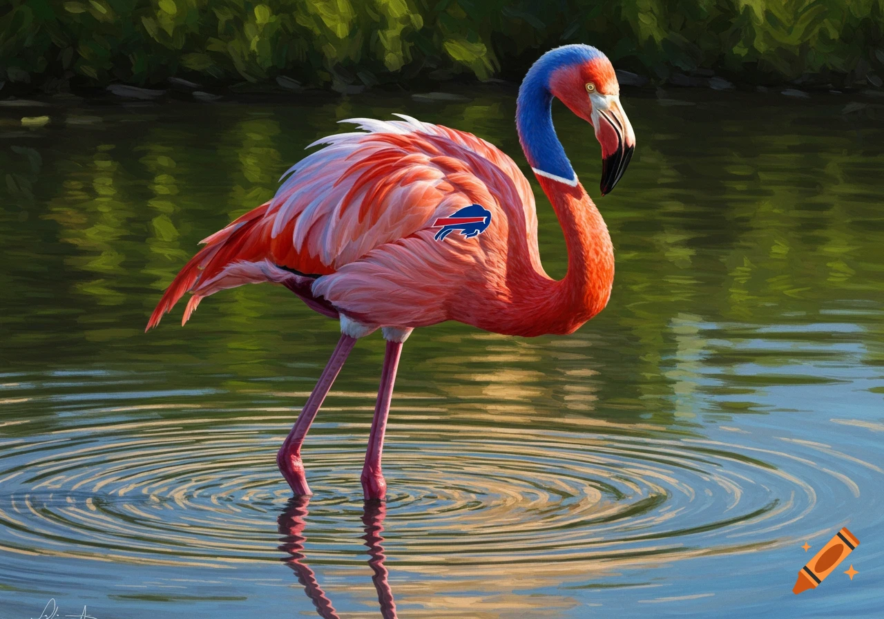 A flamingo polishes a silver RV as a penguin in a captain's hat cleans ...