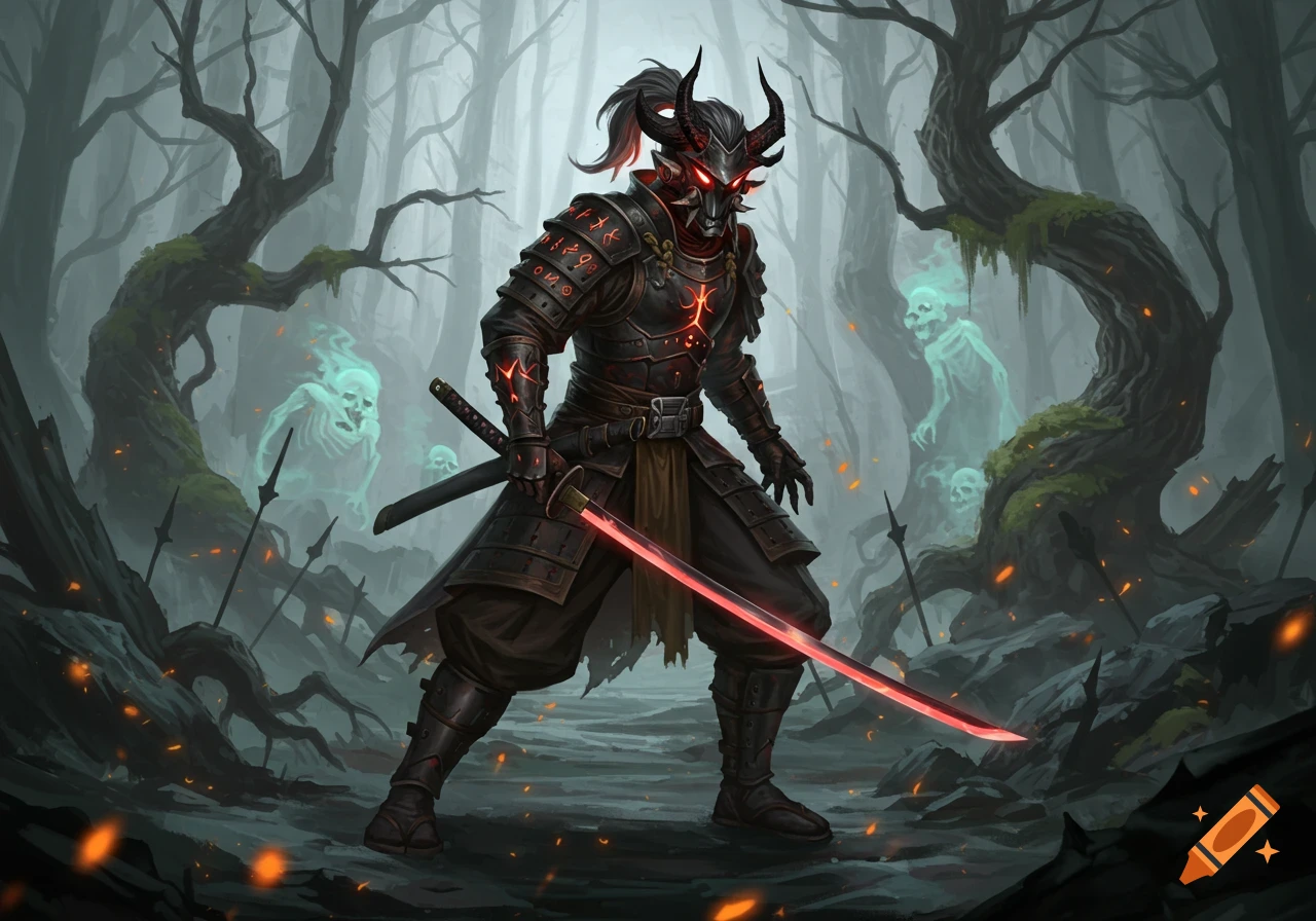 A male warrior in detailed armor and a red cape wields a glowing red ...