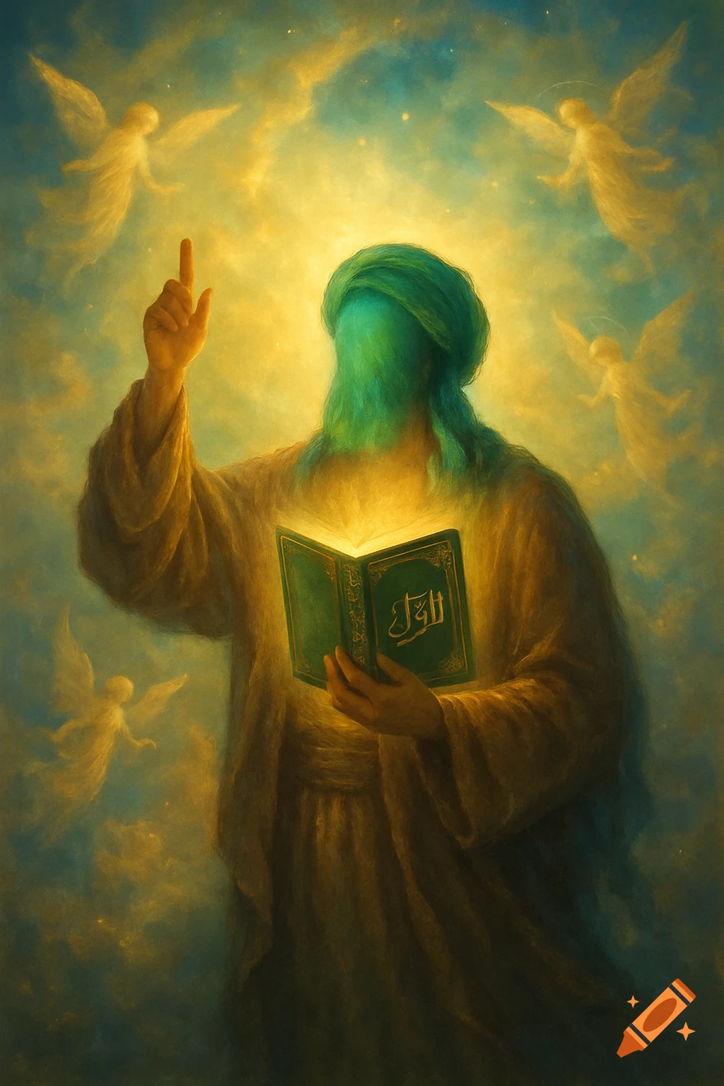 An illustrated robed figure with an obscured face holds a glowing map ...