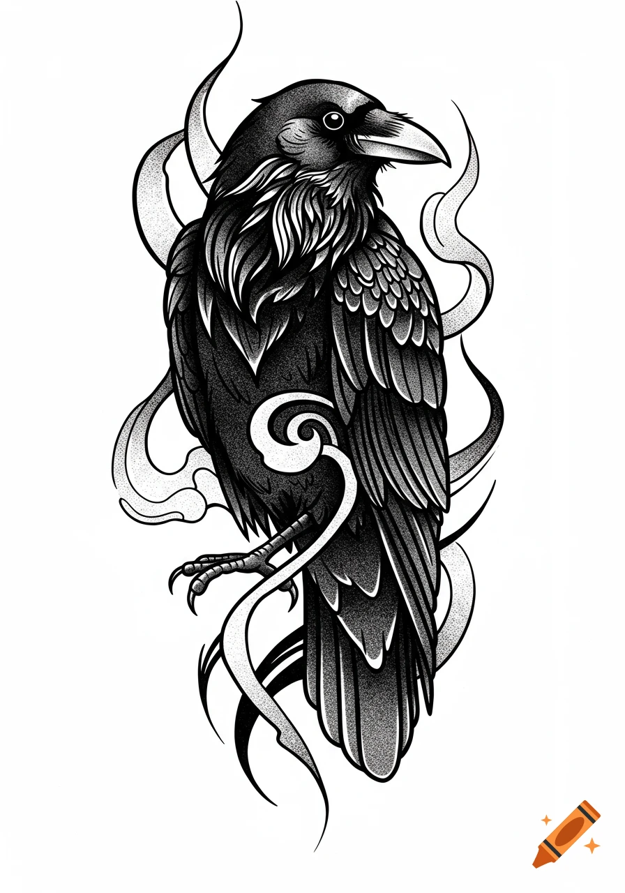 Blackwork tattoo design of a gothic rose with an 'S' in its center ...