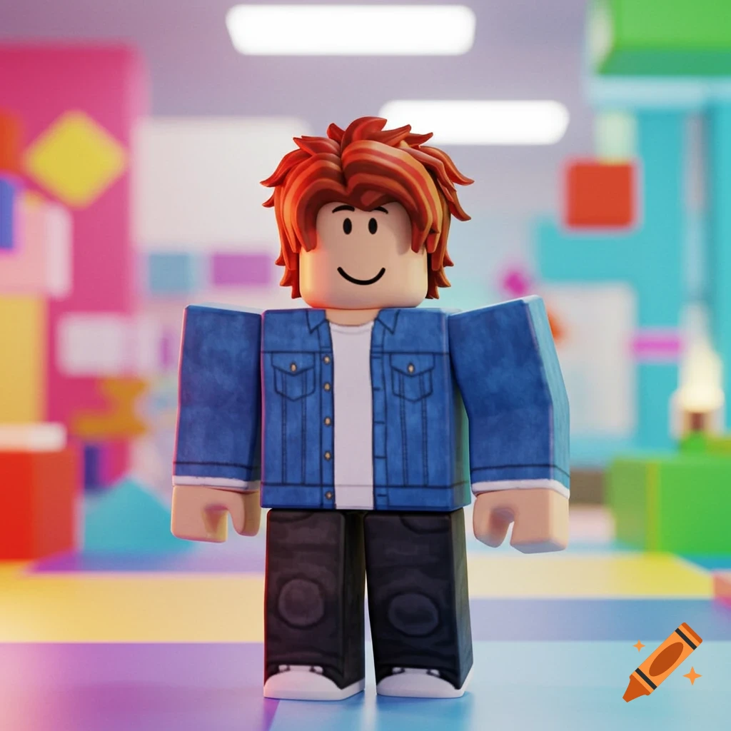 A 3D render of a headless Roblox-style character running on a red track ...