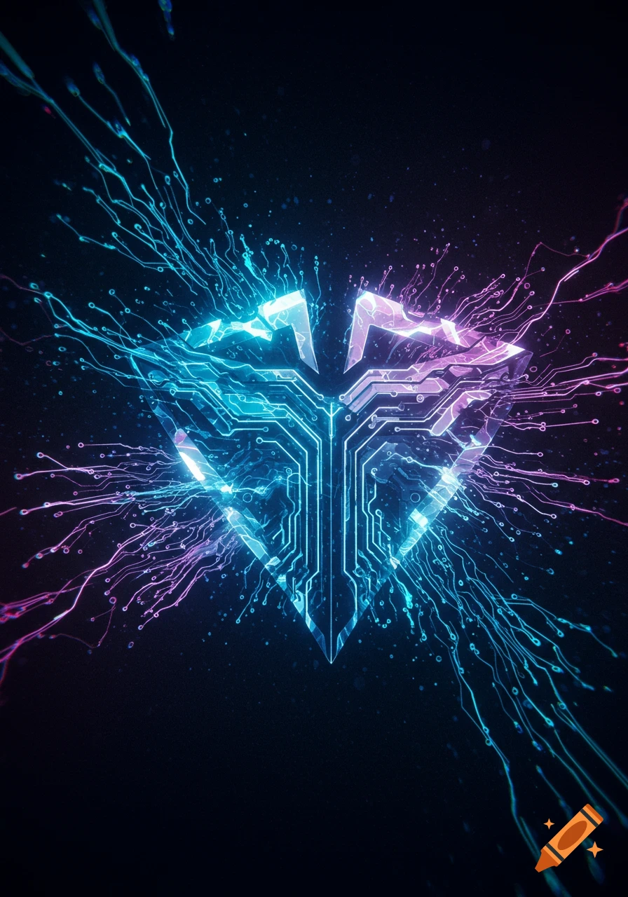 A dark cyber gothic illustration featuring glowing vampire fangs made ...