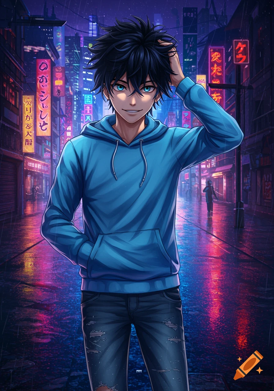 Blue+fire+anime created on Craiyon