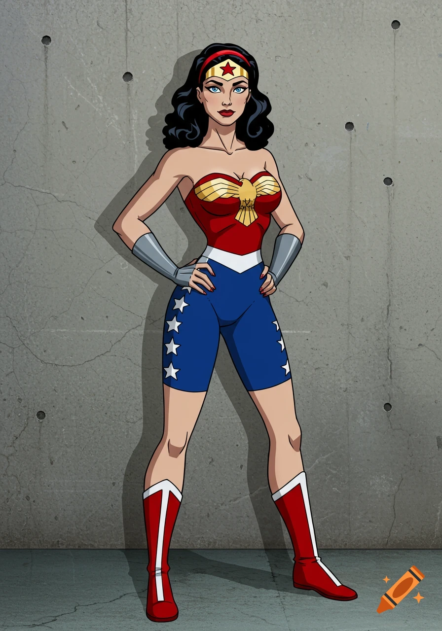 Wonder+woman+1900+cartoon created on Craiyon