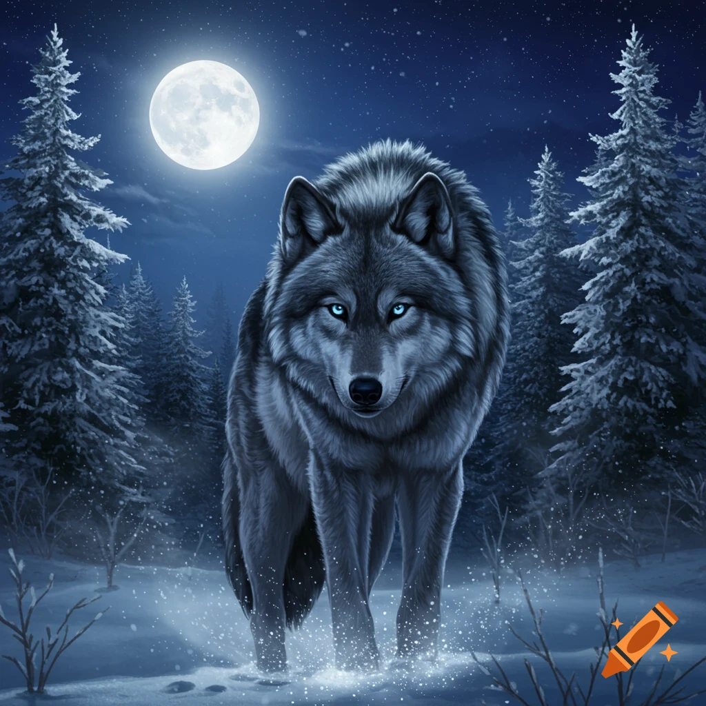 Wolf Howling at Moon Anime created on Craiyon