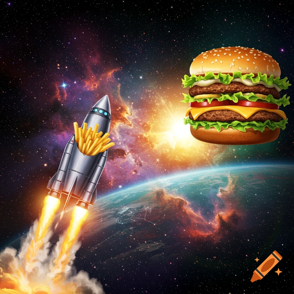 A photorealistic depiction of Earth as a giant pizza, with several ...