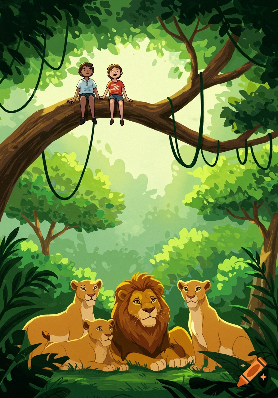 Lions+4+cartoon created on Craiyon