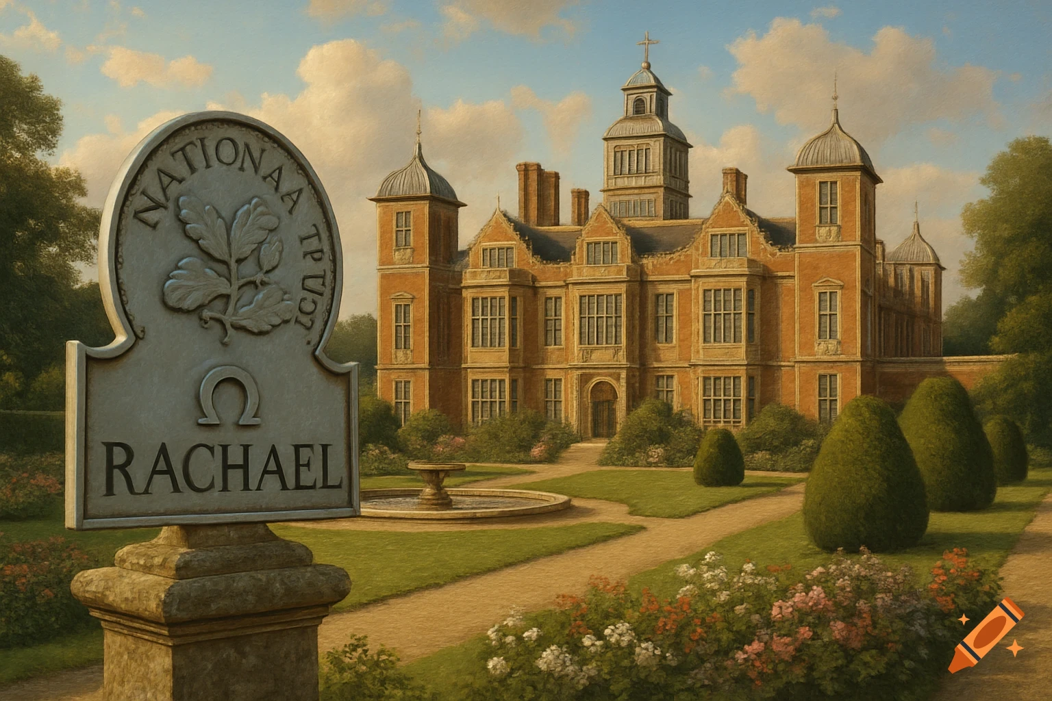 A serene circular urn grave memorial garden with a central monument and ...