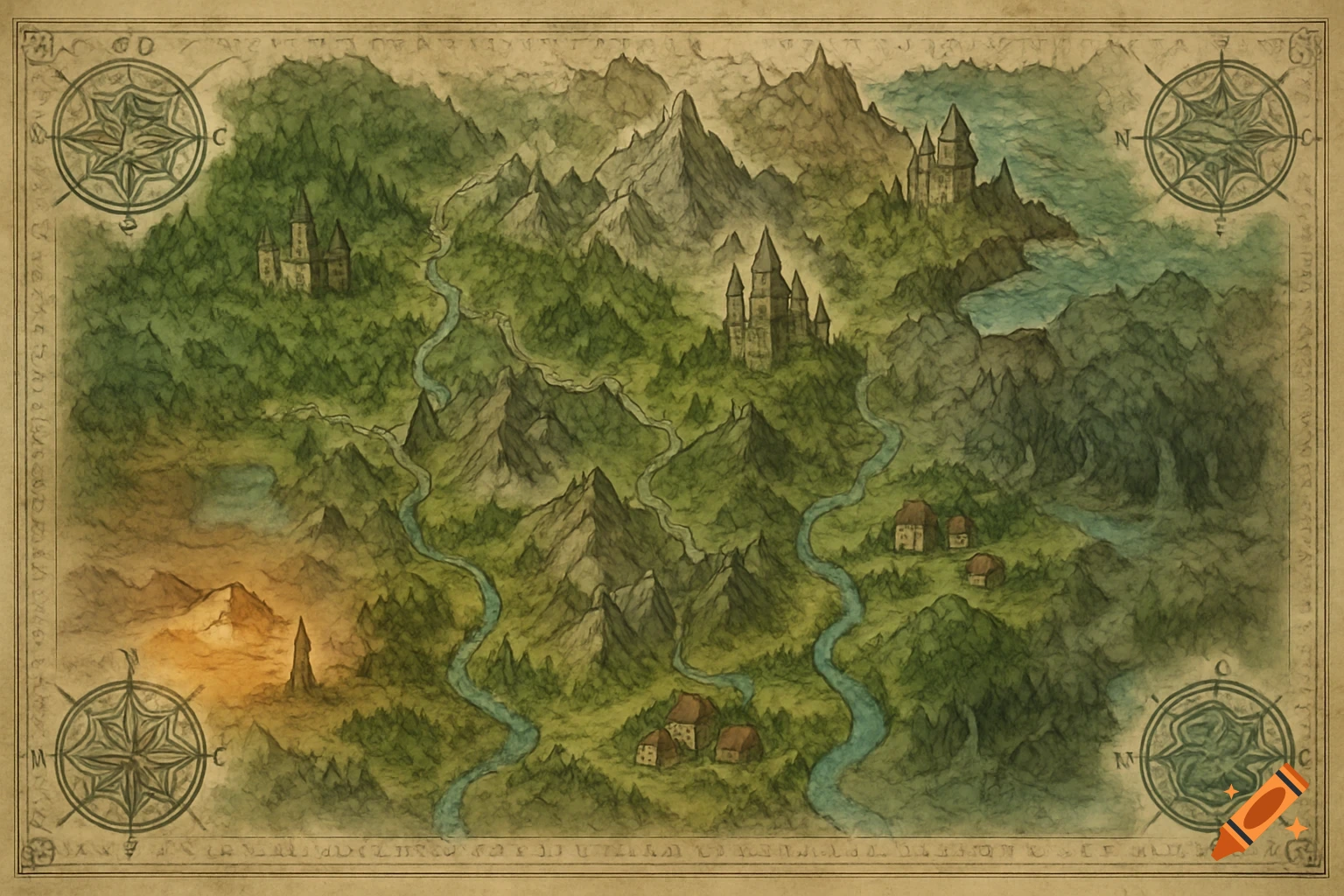 Vintage map of Europe with country borders and cities Paris, Brussels ...