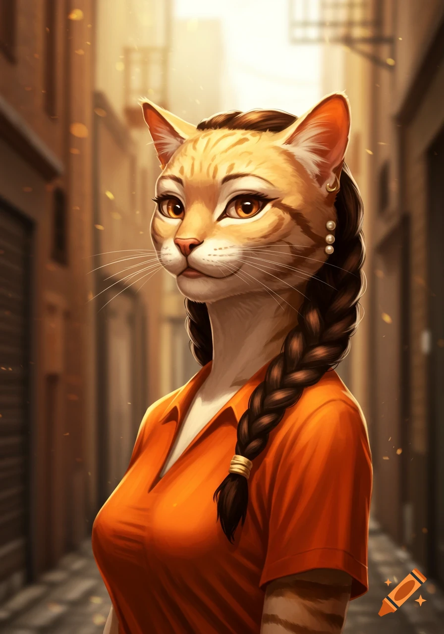 An abstract oil painting of a cat made of colorful geometric shapes ...