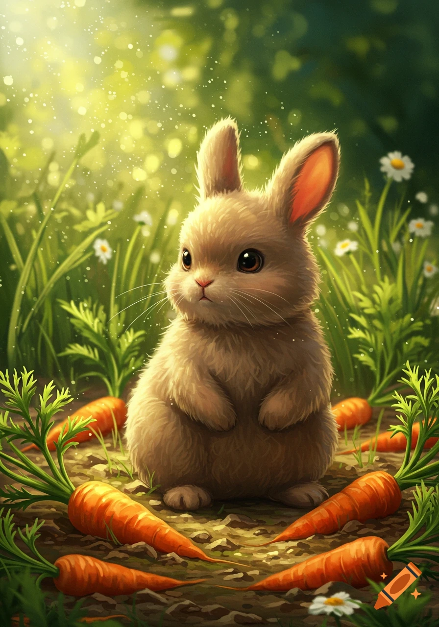 A detailed illustration of a cute brown and white rabbit peeking ...