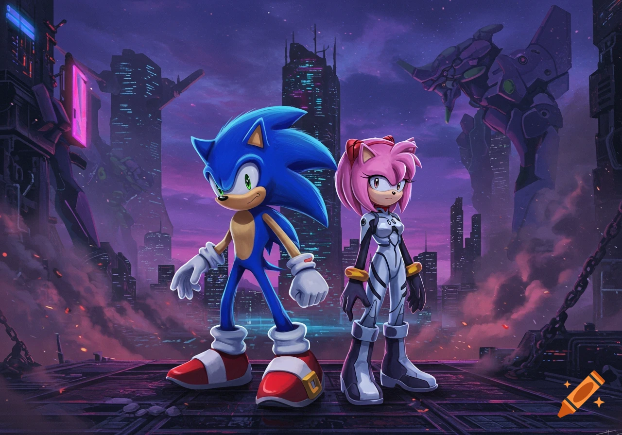 Angry Sonic with glowing eyes and a fiery hand yells at a red and ...