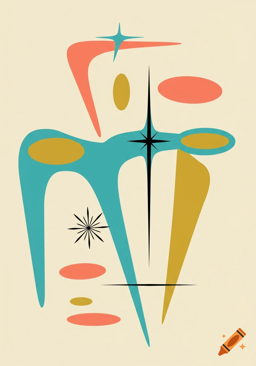 Abstract line drawing of a laughing face with geometric curves in ...