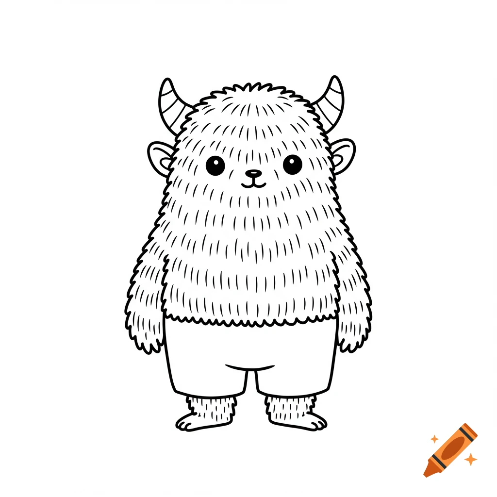 Cute black and white line art drawing of a kawaii unicorn with thick ...