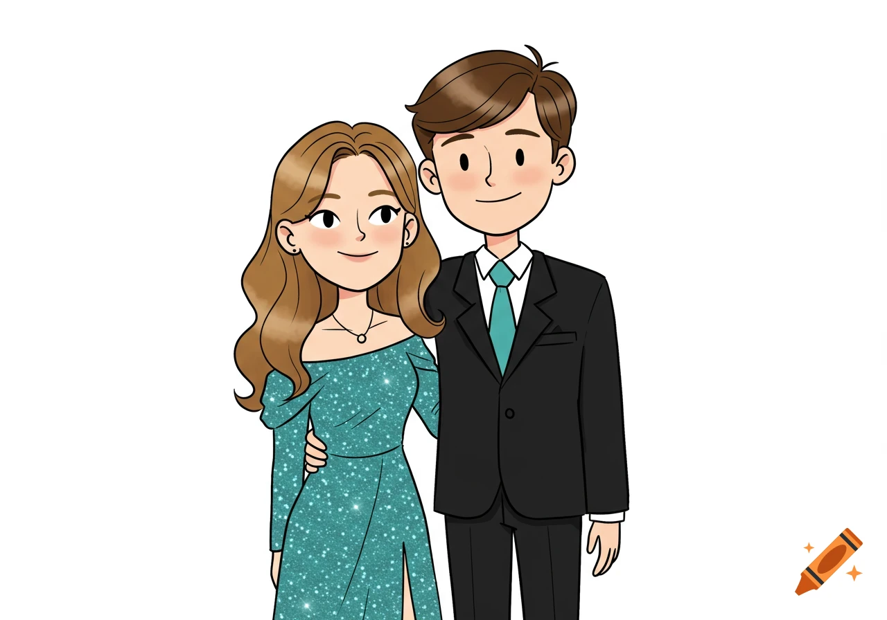 Illustration of two girls, one with blonde hair and one with dark hair ...