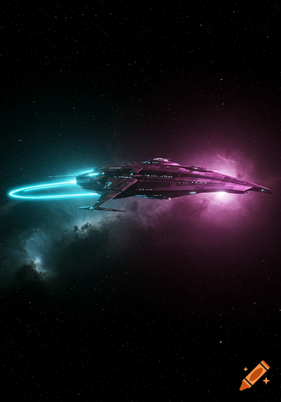 A futuristic magnetic track with glowing logistic vehicles extends ...