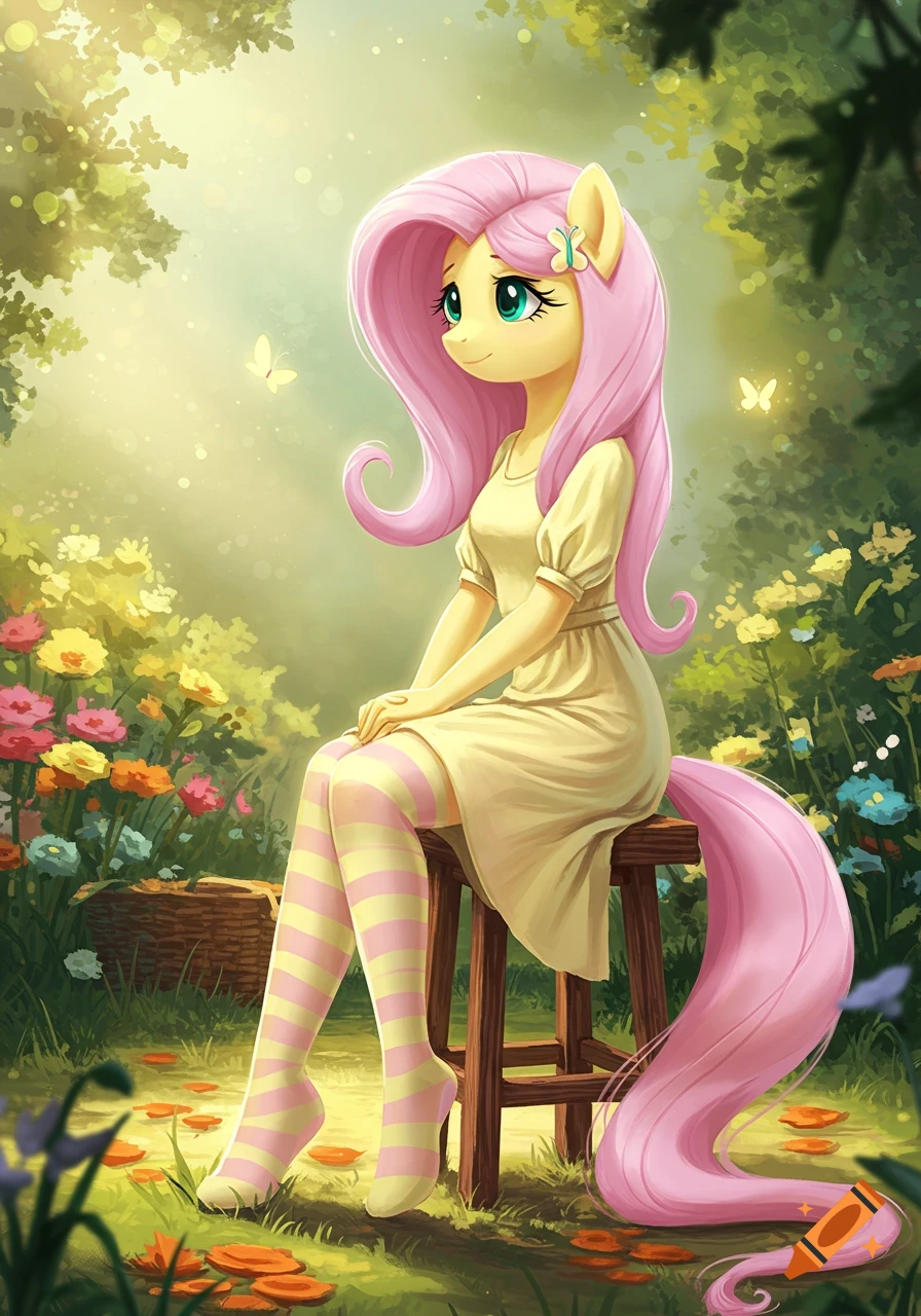 My+little+pony+fluttershy+and+discord+tla+kiss created on Craiyon