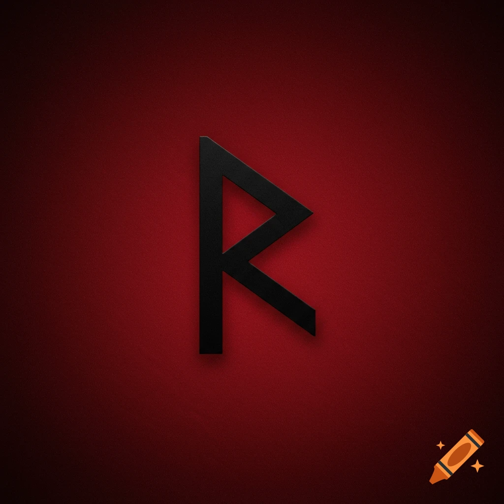 Red neon Lambda symbol glowing on a black background. on Craiyon