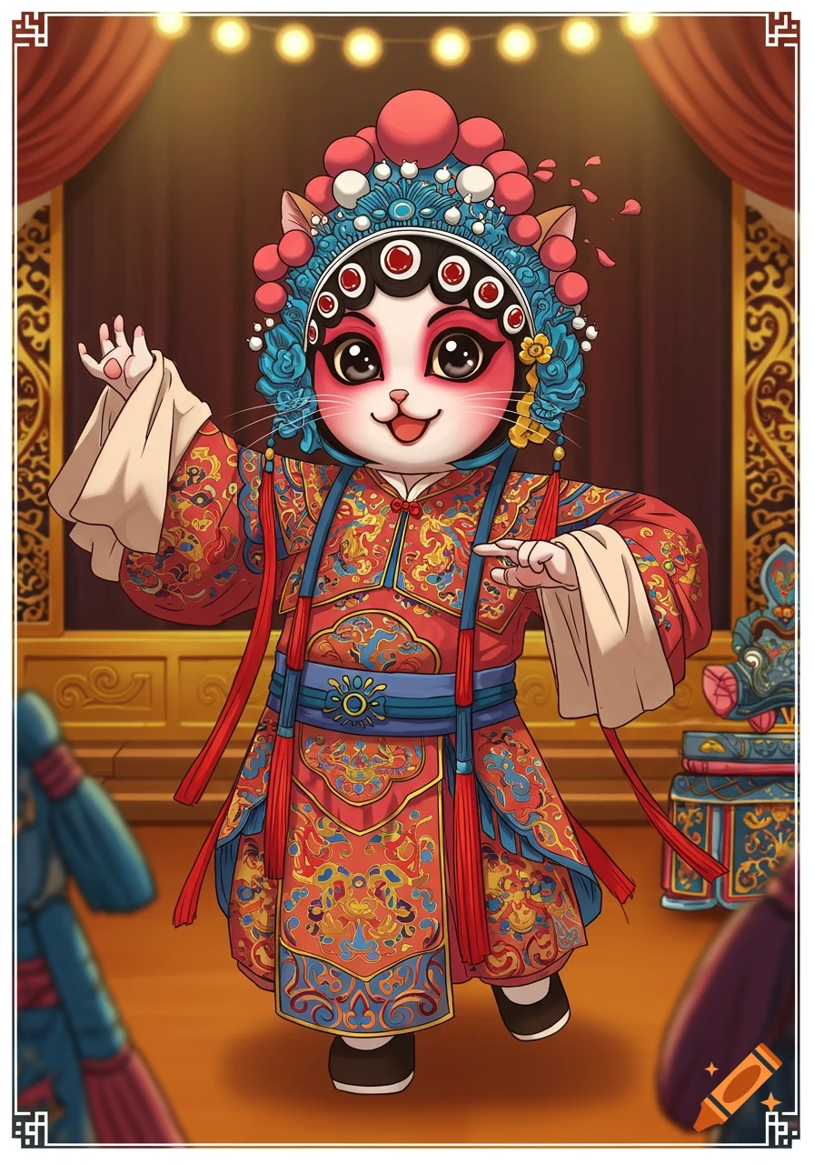 Cat Peking Opera Costume created on Craiyon