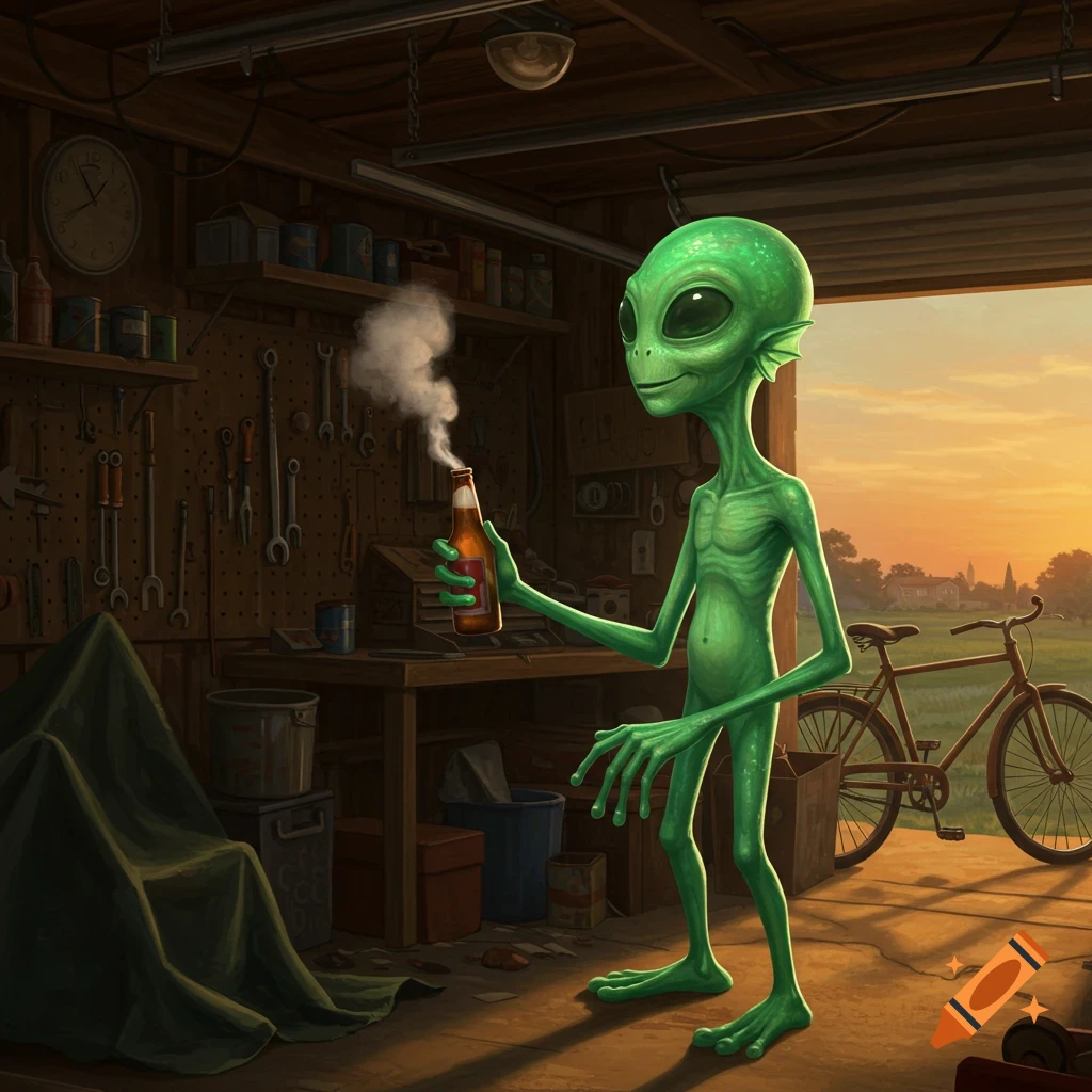 Alien+cartoon created on Craiyon