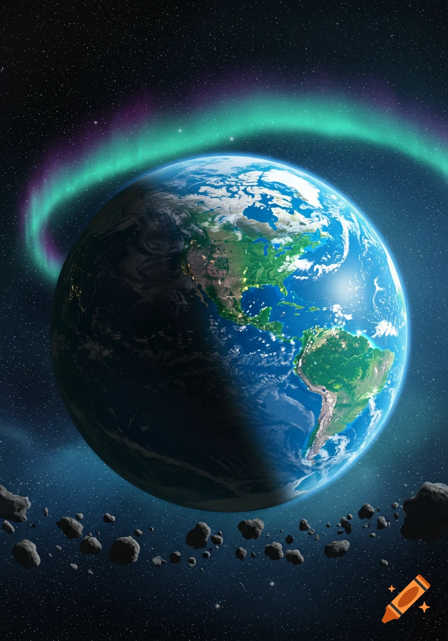 Aerial view of a glaciated East Coast US, with ice, open water, and the ...