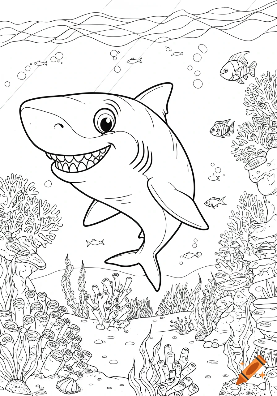 Black and white coloring page illustration of a T-rex standing on land ...