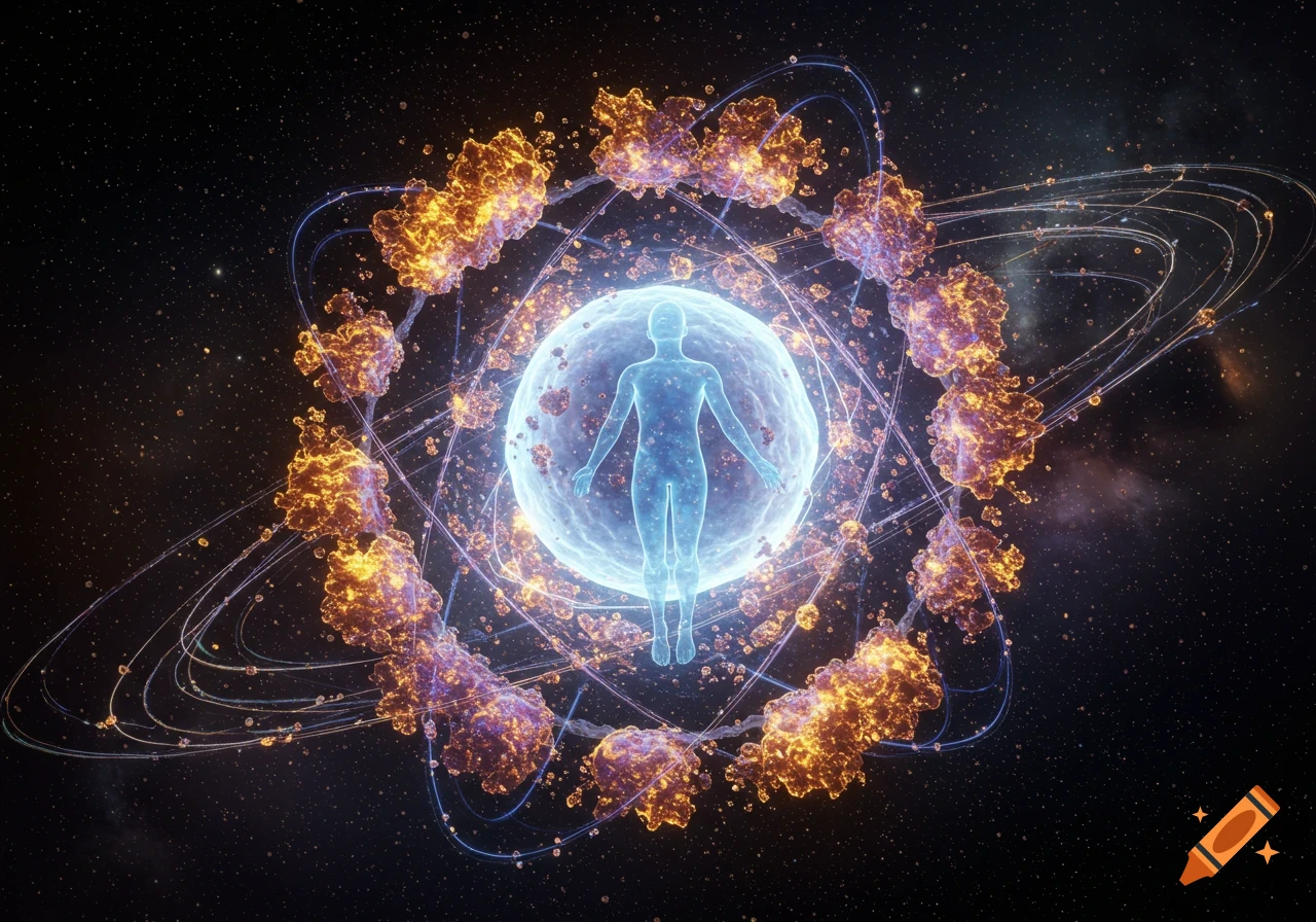 A vibrant cosmic explosion in deep space with glowing plasma and debris ...