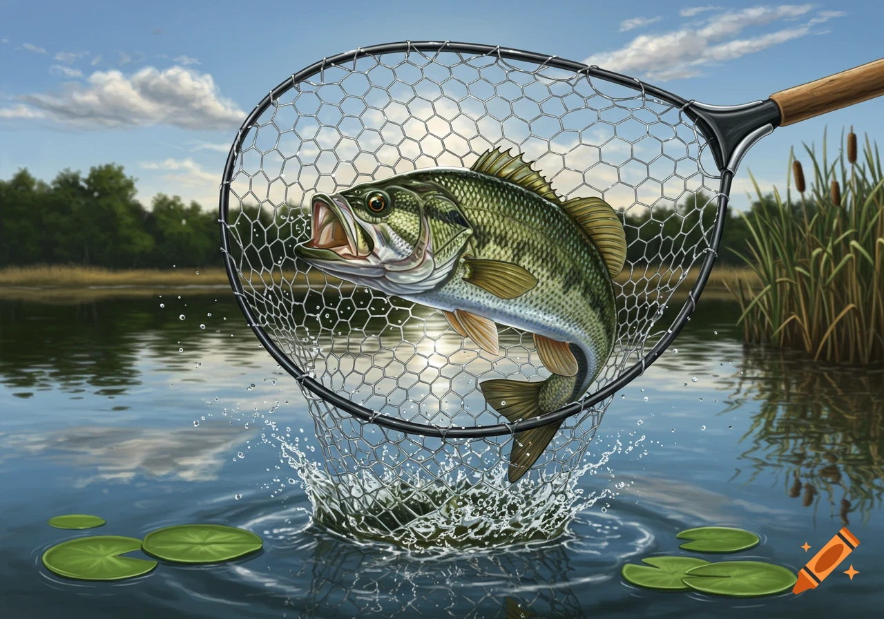 A schematic line drawing of float fishing with a rod, float in water ...