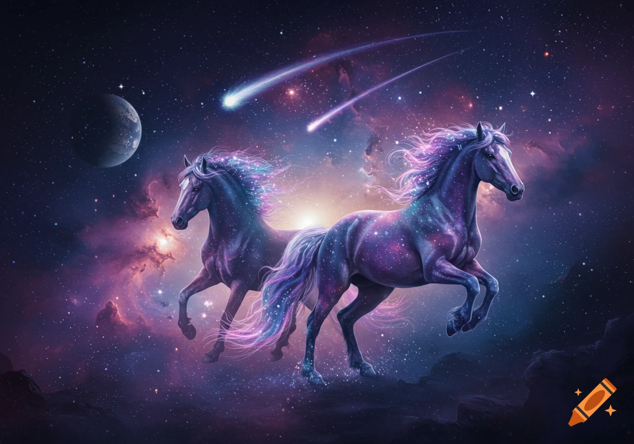 A rainbow unicorn wearing sunglasses breakdances on cracked red Mars ...