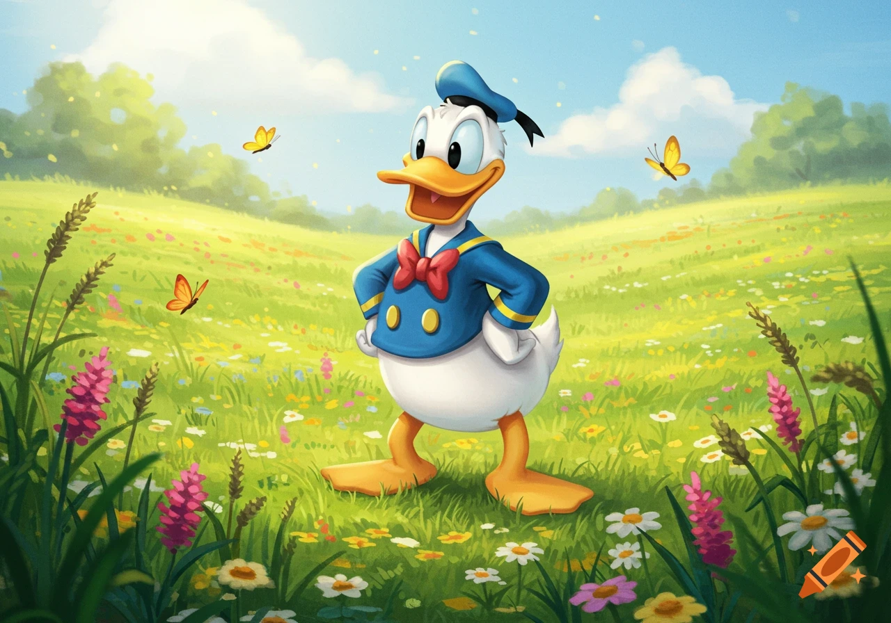 Bugs Bunny in a yellow T-shirt and BB cap, winking proudly in front of ...